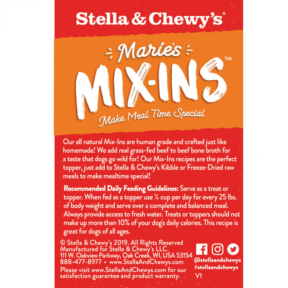 Stella & Chewy's Marie's Mix-Ins Grass Fed Beef & Pumpkin Recipe Dog F ...