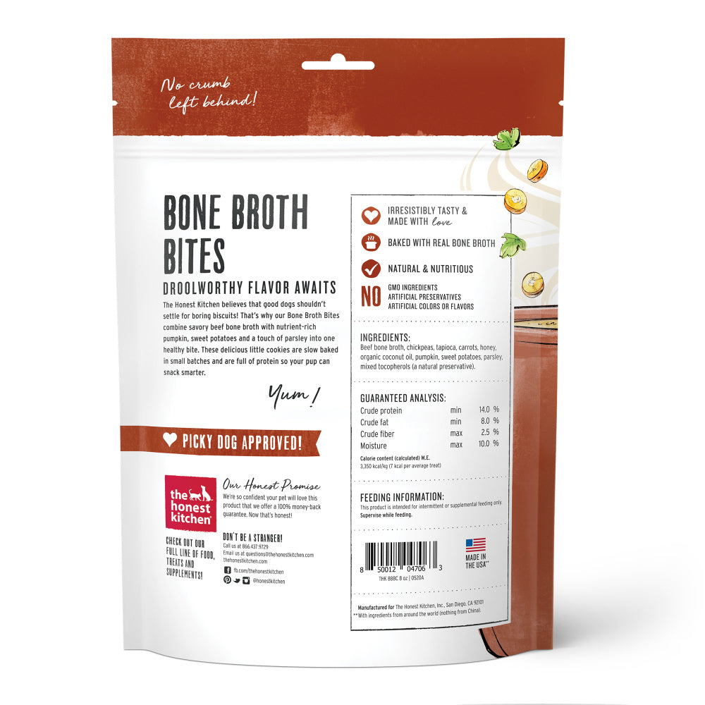 The Honest Kitchen Bone Broth Bites Roasted with Beef Bone Broth & Car ...